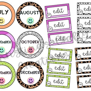 Groovy Leopard and Dalmatian Birthday Chart L Editable - Etsy