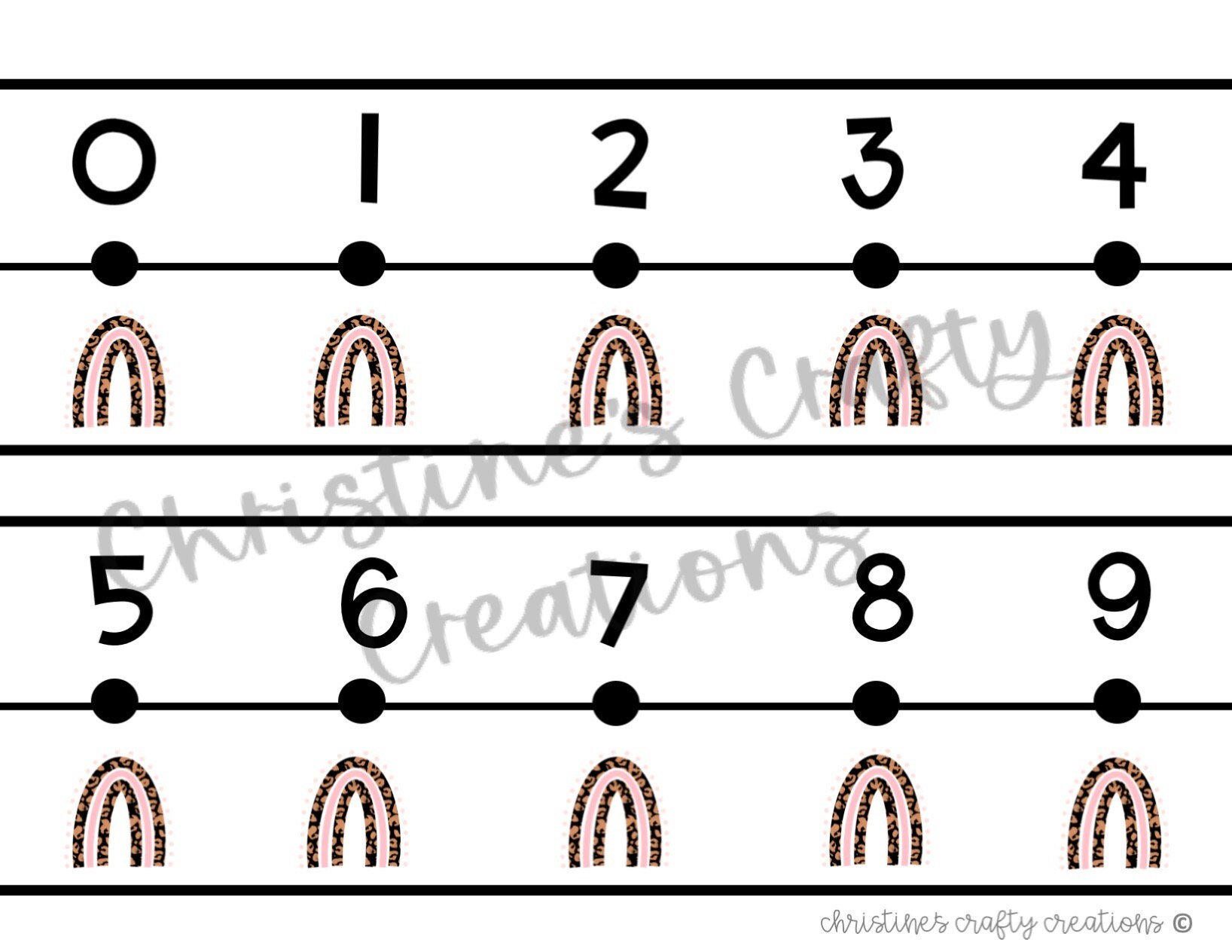 Leopard Rainbow Number Line 0-120 - Etsy
