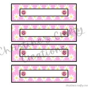 Retro Daisy Drawer Labels L Editable - Etsy