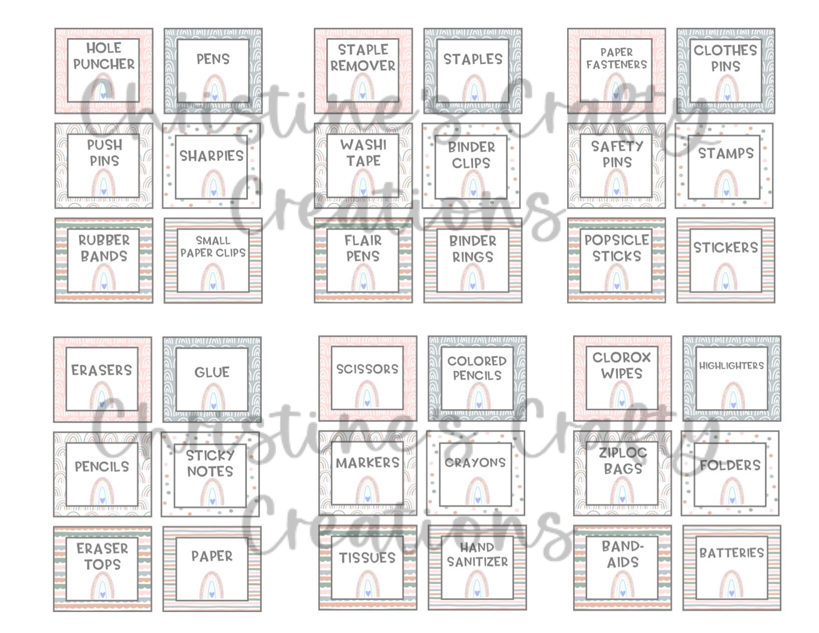 BOHO Supply Labels - Etsy