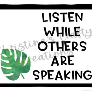 Tropical Leaves Classroom Rules Posters L Editable - Etsy