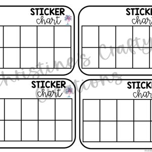 Preppy and Tropical Sticker Charts L Editable - Etsy