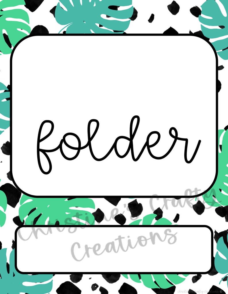 Tropical Leaves Folder Covers L Editable - Etsy