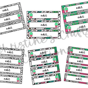 Cactus Drawer Labels L Editable - Etsy