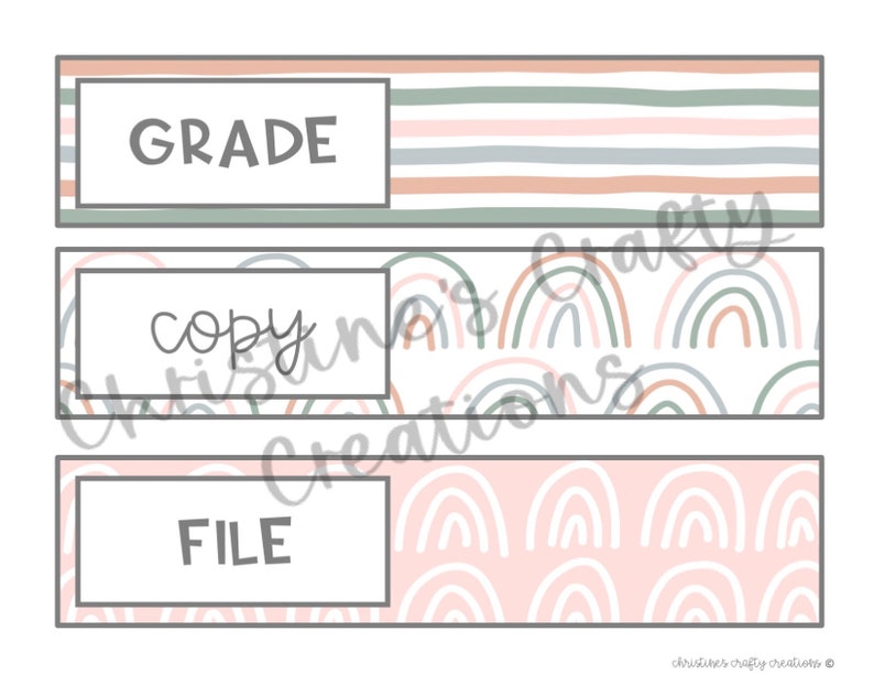 BOHO 10 Drawer Labels L Editable - Etsy