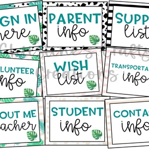 Tropical Leaves Meet the Teacher Night L Editable Forms and Materials L ...