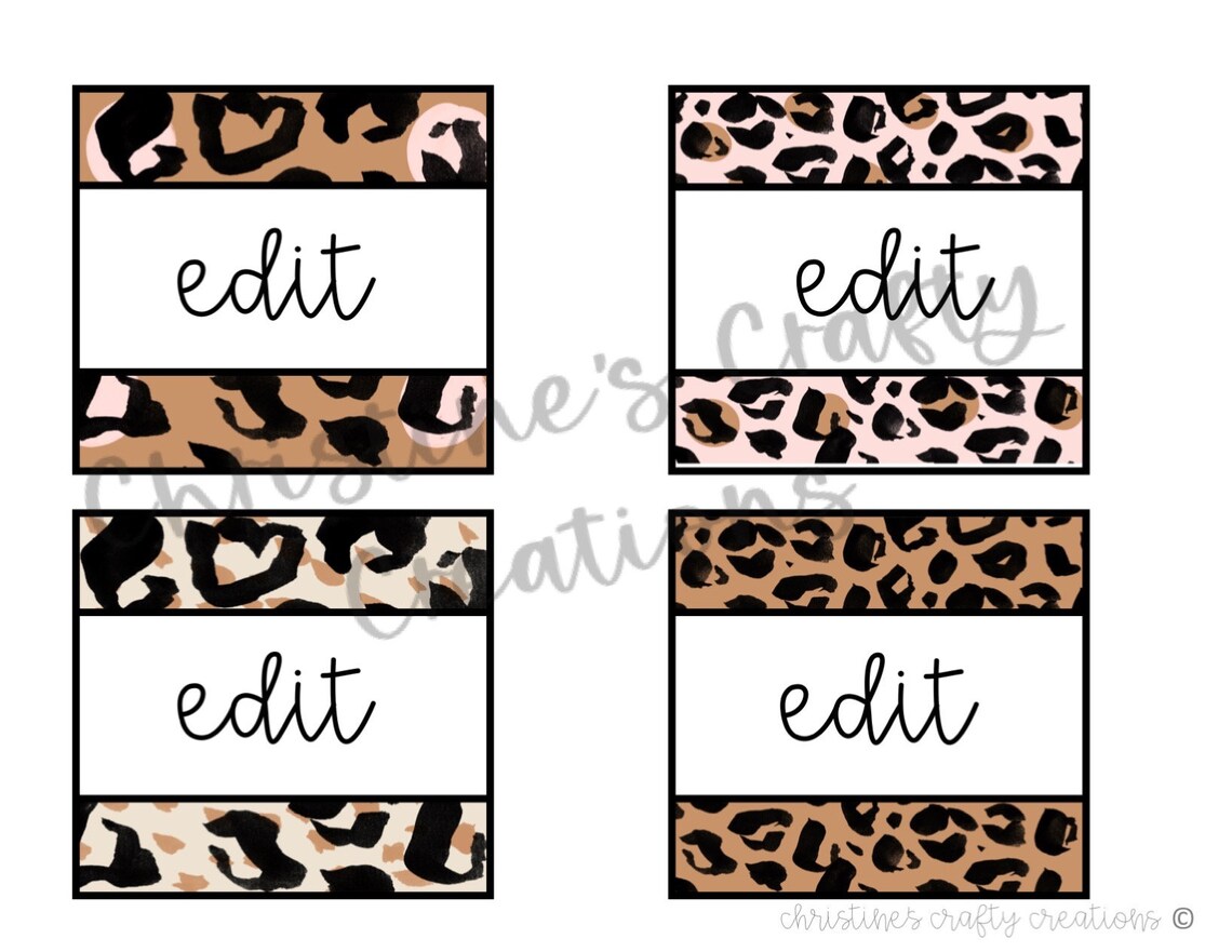 Leopard Welcome Sign L Editable Leopard Door Labels L Leopard | Etsy