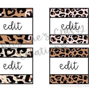 Leopard Welcome Sign L Editable Leopard Door Labels L Leopard Bulletin ...