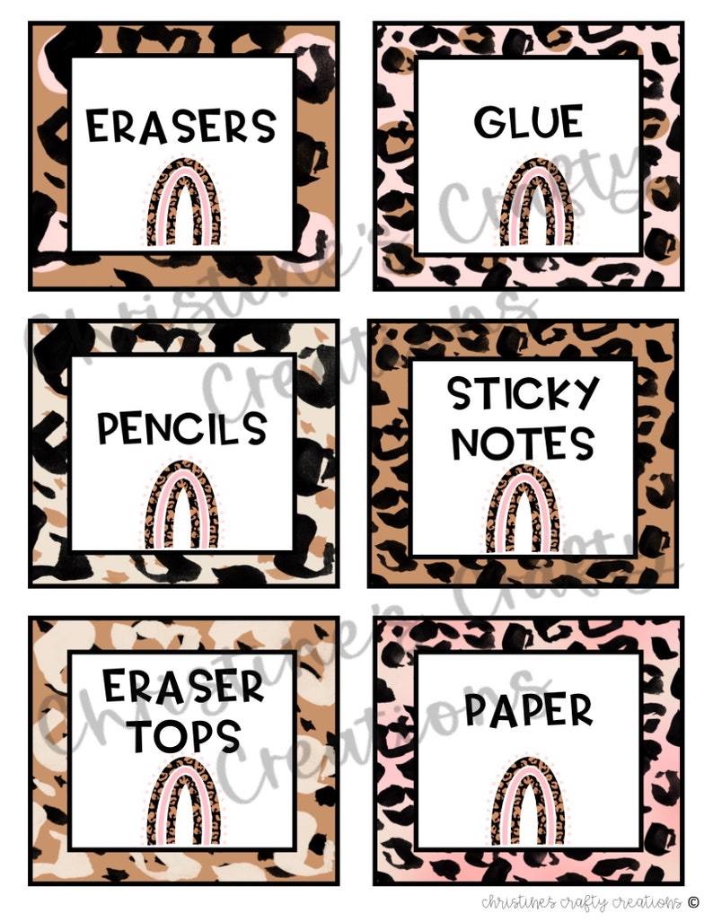 Leopard Supply Labels L Editable - Etsy