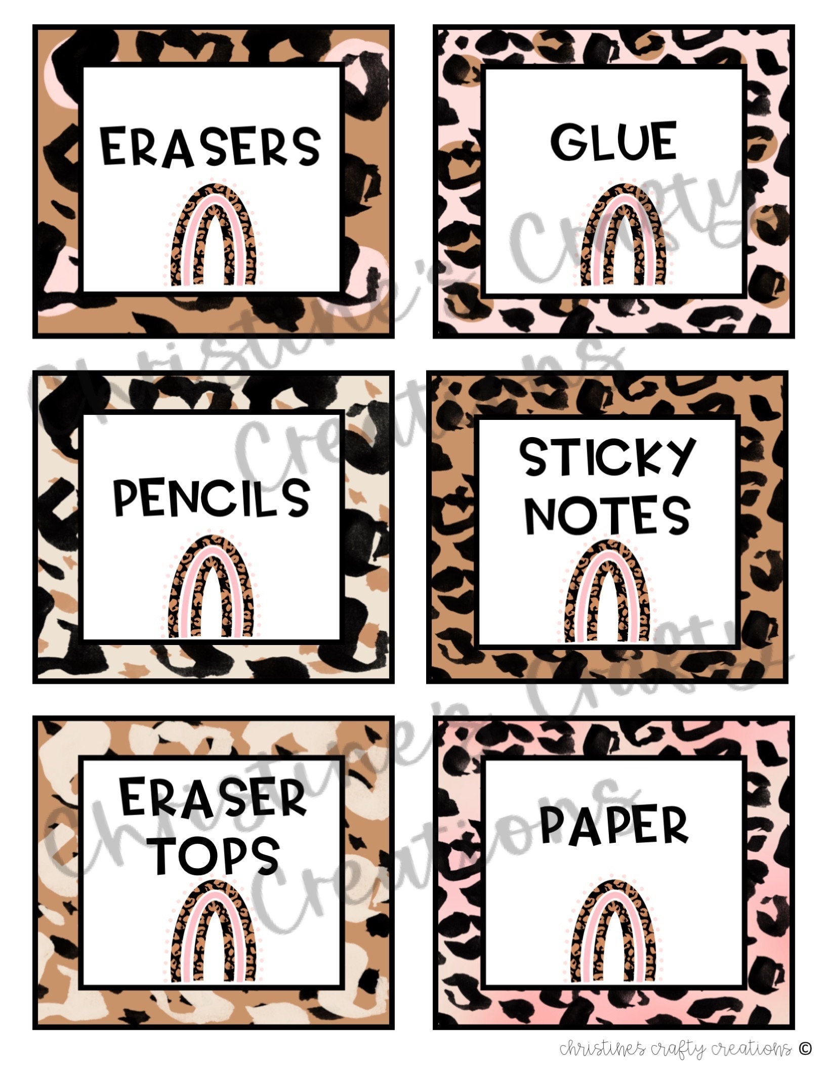 Leopard Supply Labels L Editable - Etsy