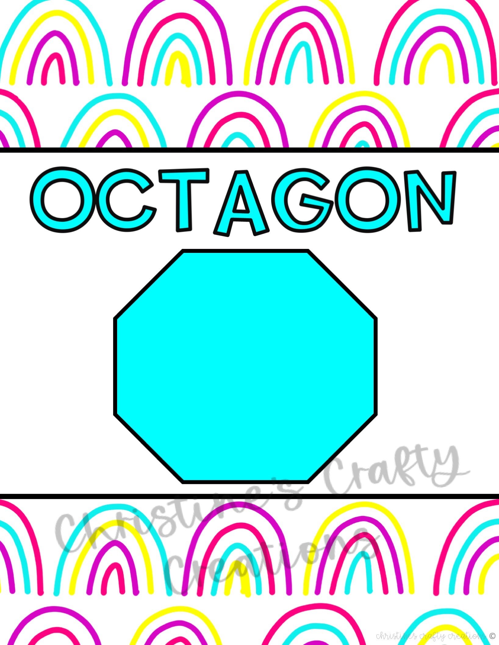 Bright Rainbow Boho 2D Shapes Posters - Etsy