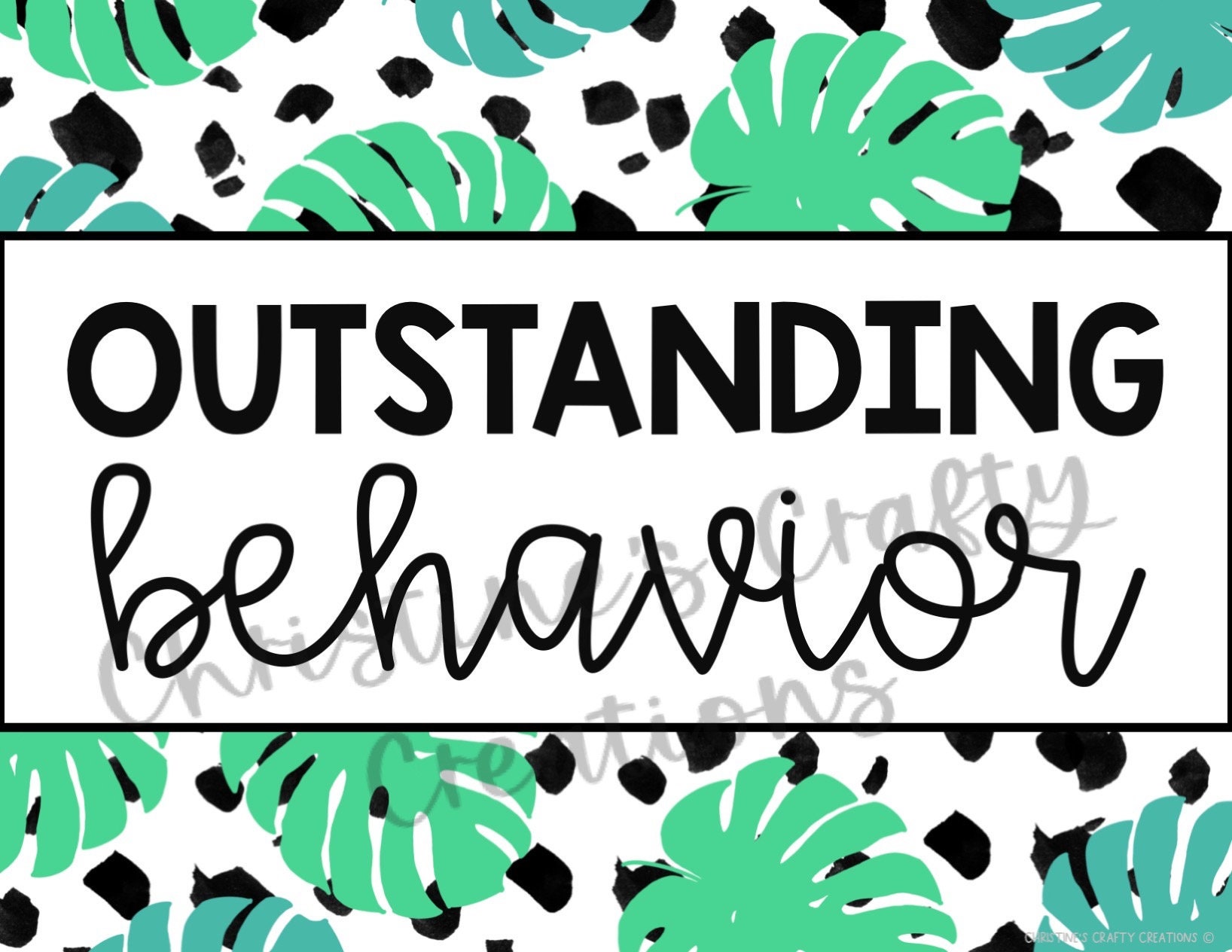 Tropical Leaves Behavior Chart L Editable Clip Chart - Etsy