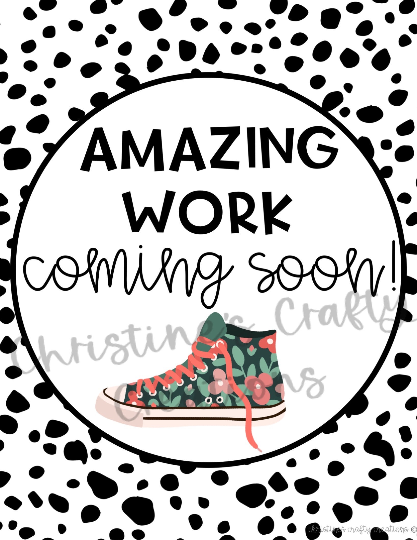 Preppy Dalmatian Amazing Work Coming Soon Posters - Etsy