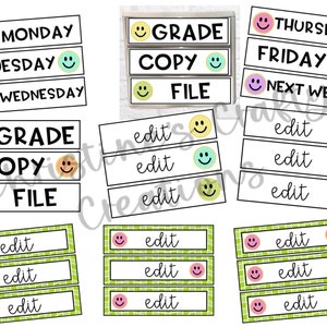 Groovy Leopard and Dalmatian Drawer Labels L Editable - Etsy