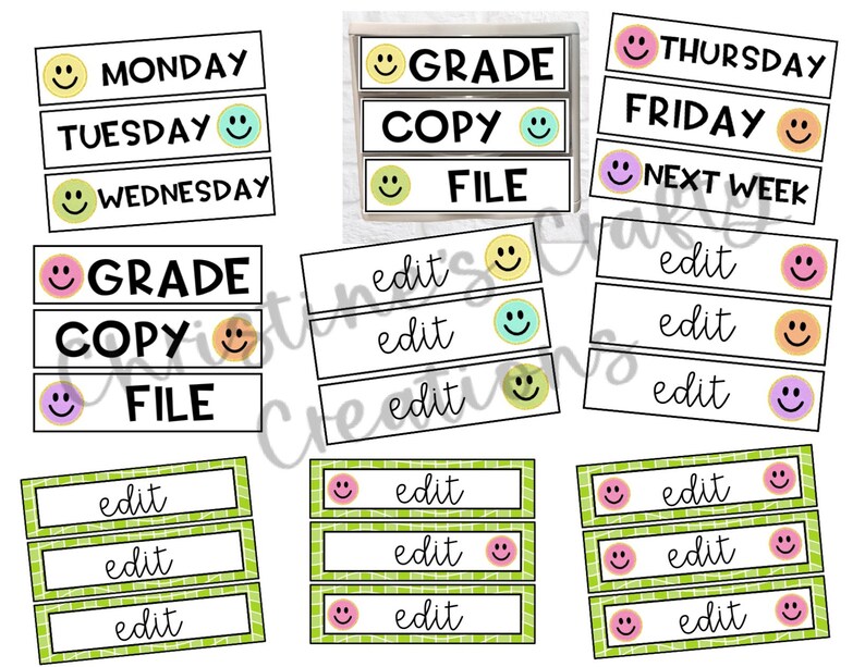 Groovy Leopard and Dalmatian Drawer Labels L Editable - Etsy