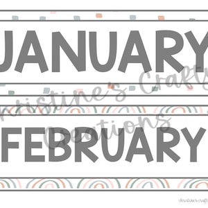 BOHO Calendar Labels L Editable - Etsy