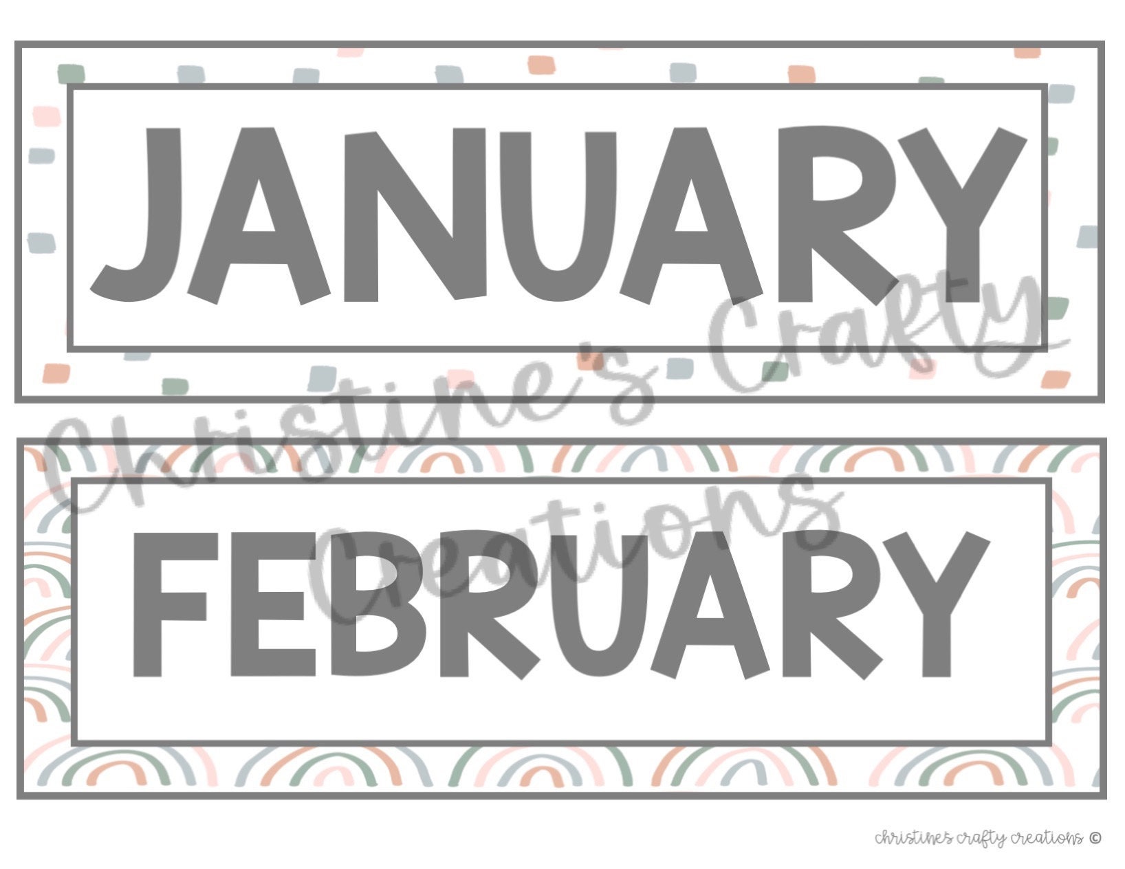 BOHO Calendar Labels L Editable - Etsy
