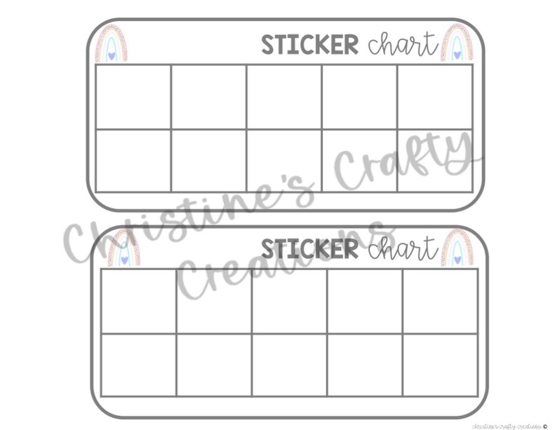 BOHO Sticker Charts L Editable - Etsy