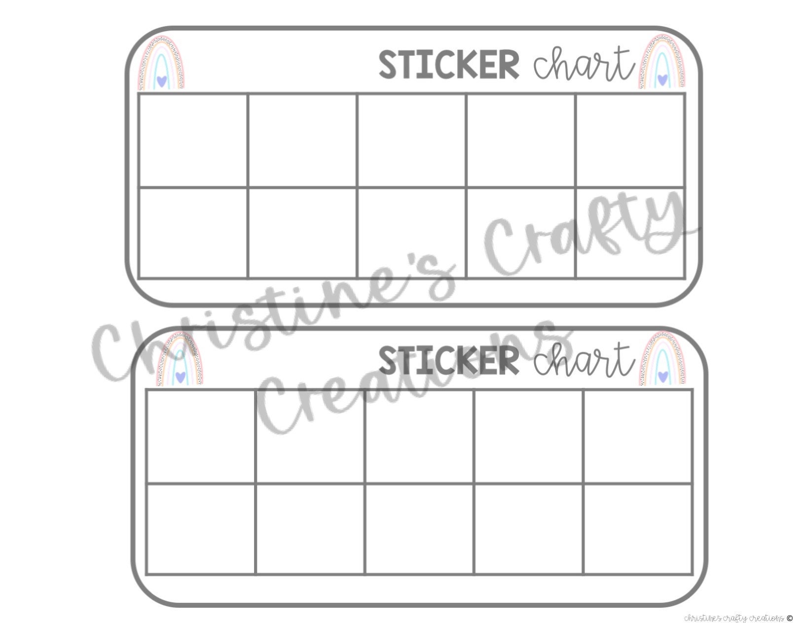 BOHO Sticker Charts L Editable - Etsy