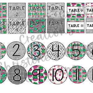Cactus Table and Cubby Numbers - Etsy