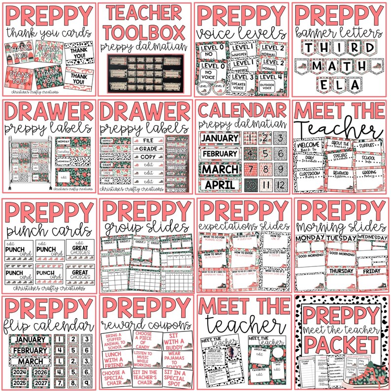 Preppy Dalmatian Classroom Decor Mega Bundle - Etsy