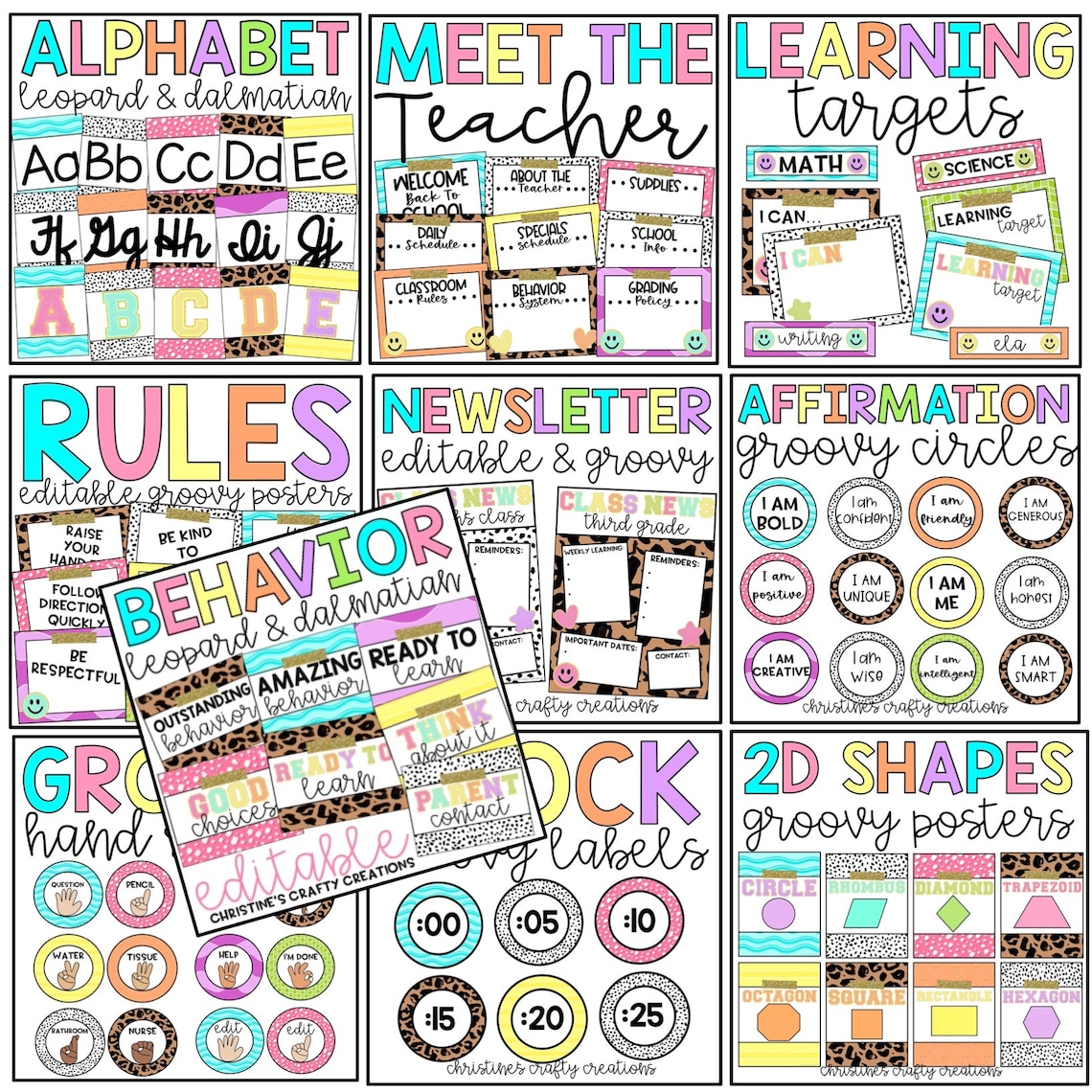 Groovy Leopard and Dalmatian Classroom Decor Bundle - Etsy
