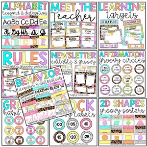 Groovy Leopard and Dalmatian Classroom Decor Bundle - Etsy