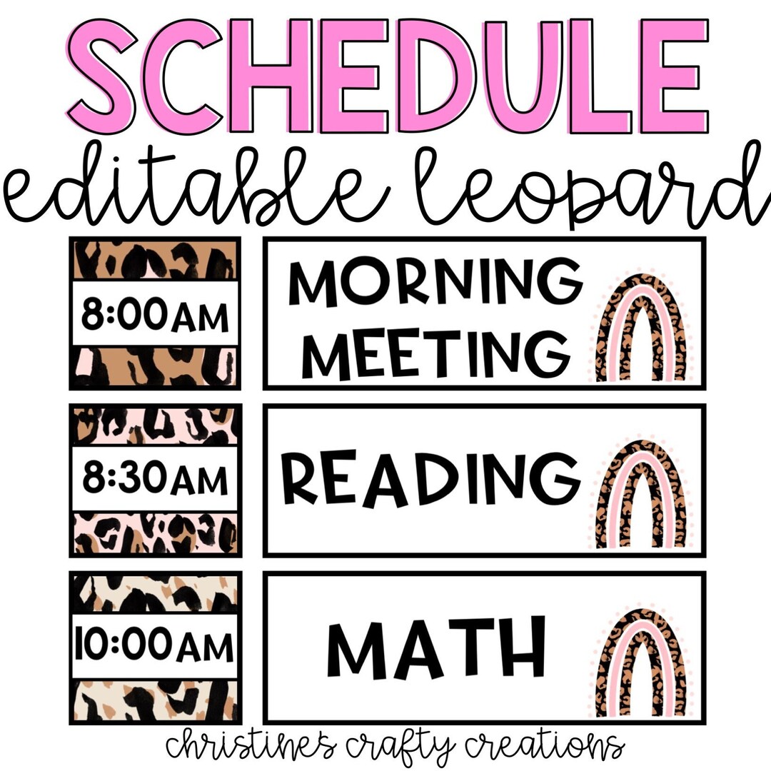 Leopard Daily Schedule L Editable - Etsy