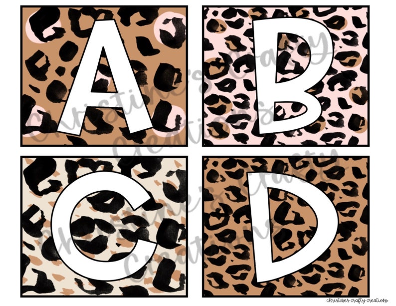 Leopard Book Bin Labels L Editable - Etsy