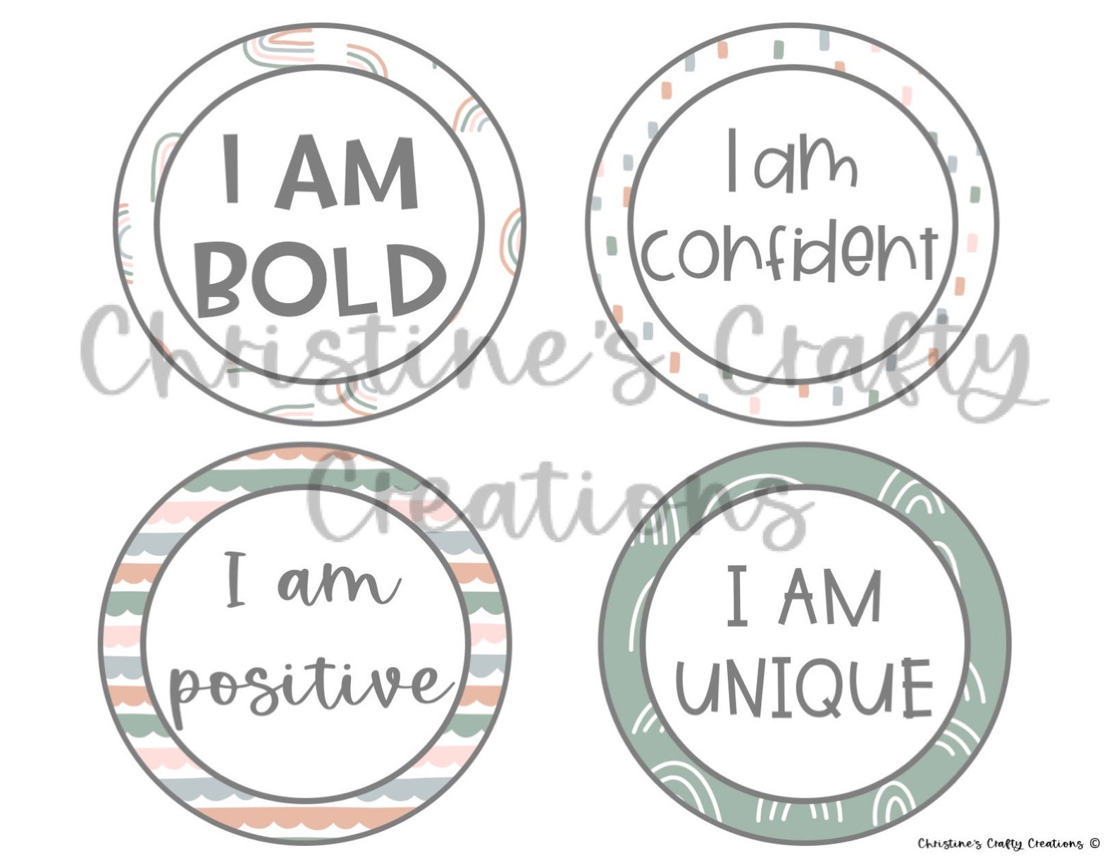 BOHO Affirmation Circles L Affirmation Mirror - Etsy