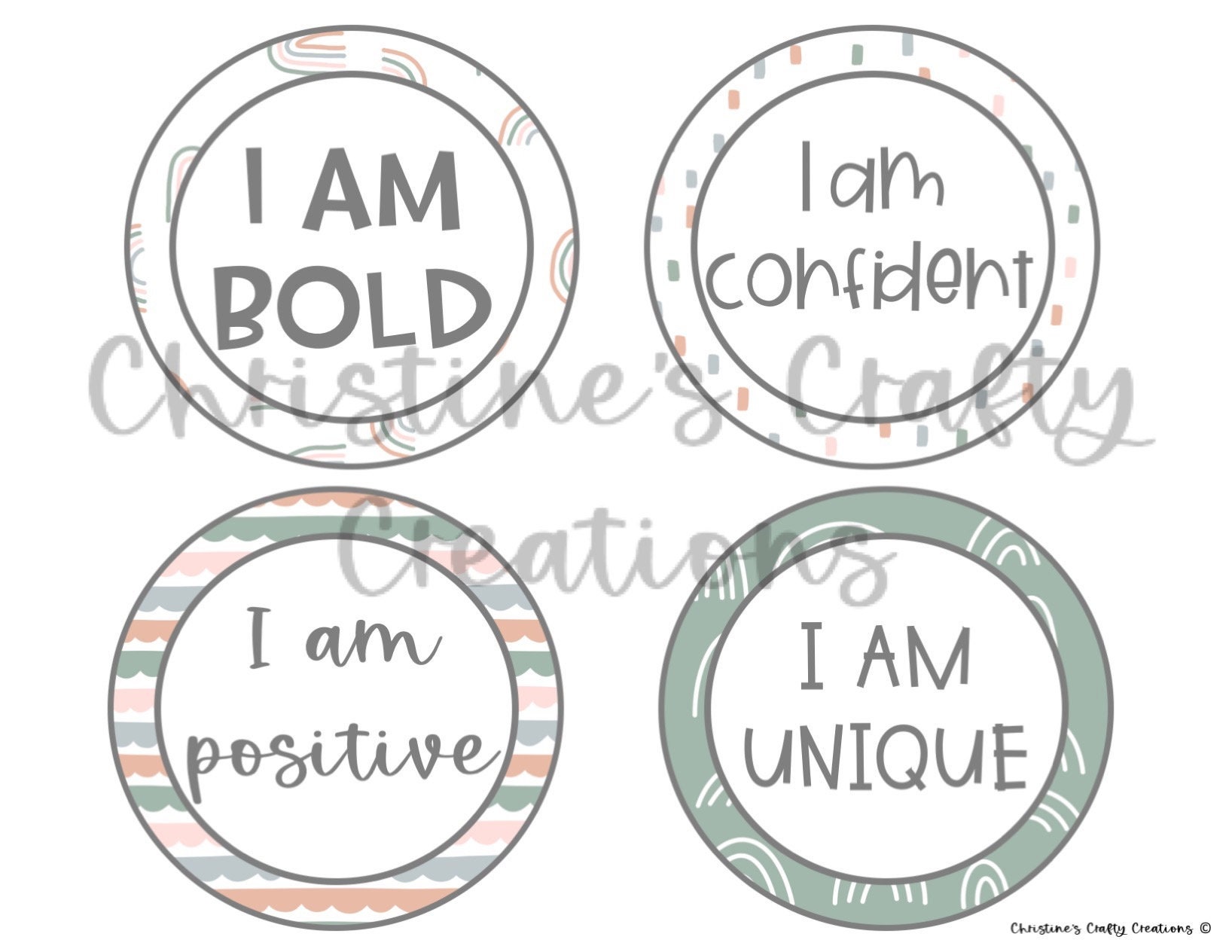 BOHO Affirmation Circles L Affirmation Mirror - Etsy Canada
