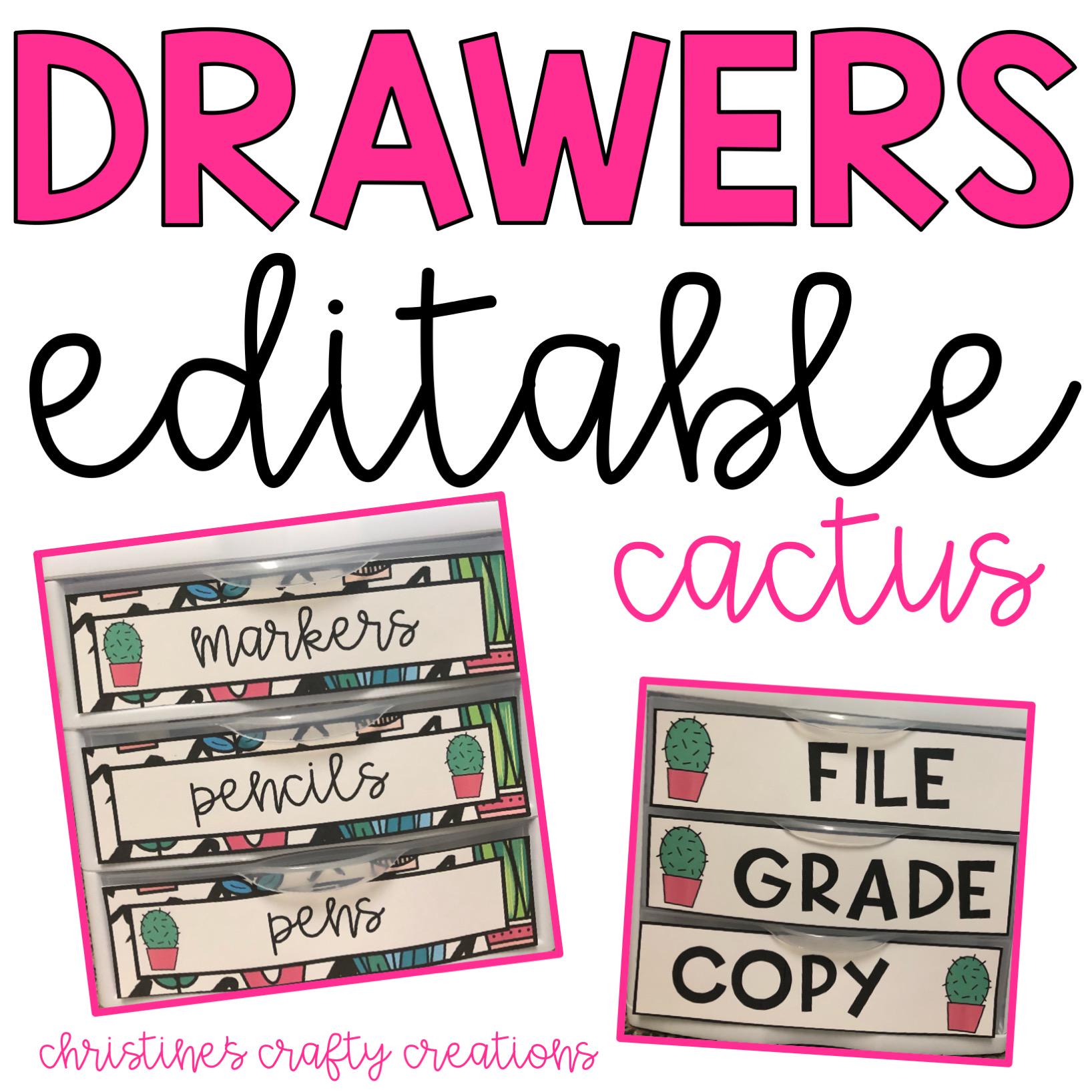 Cactus Drawer Labels L Editable - Etsy