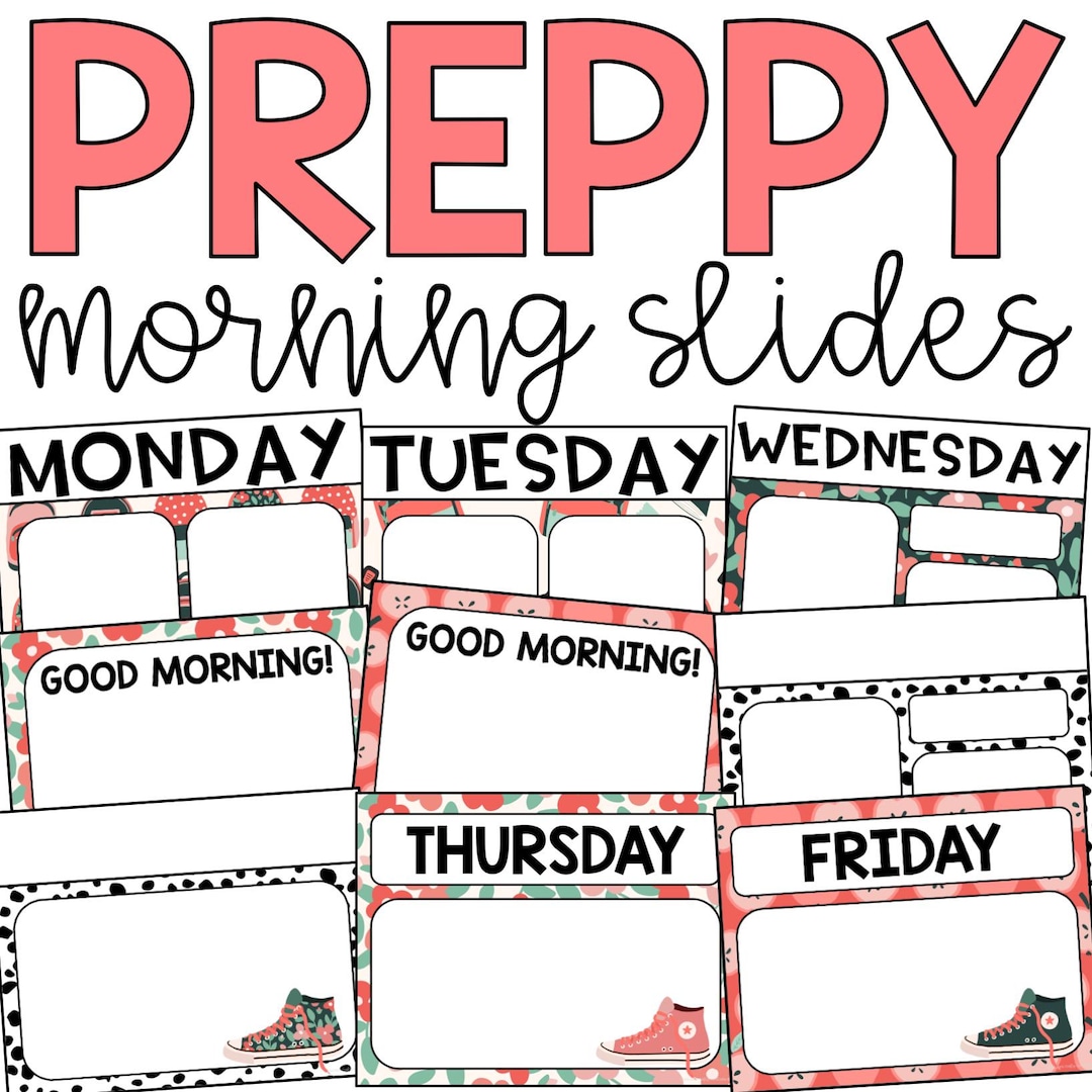 Preppy Dalmatian Good Morning Slides L Editable - Etsy