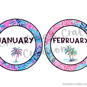 Preppy and Tropical Birthday Chart L Editable - Etsy