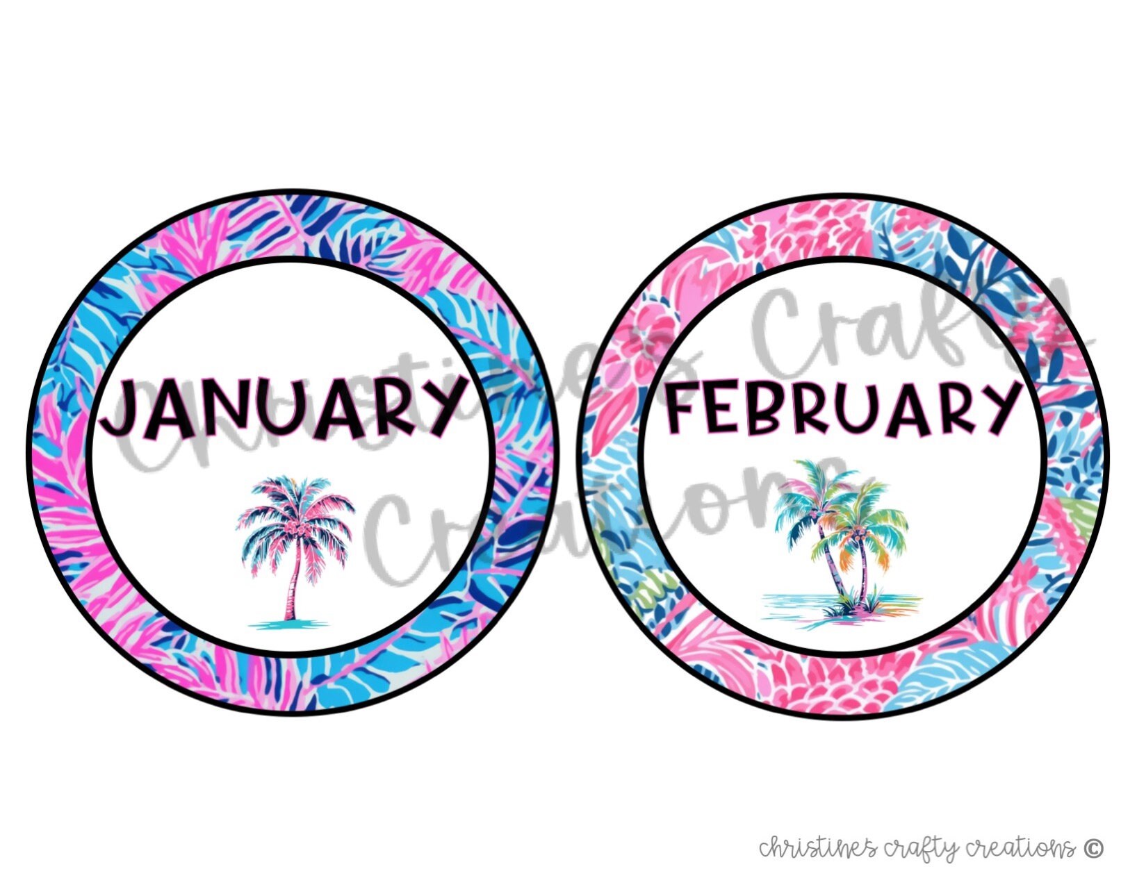 Preppy and Tropical Birthday Chart L Editable - Etsy