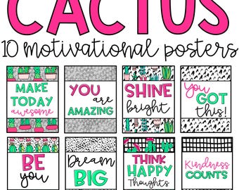 Cactus Plant Themed Classroom Decor Motivational Signs, Motivational ...