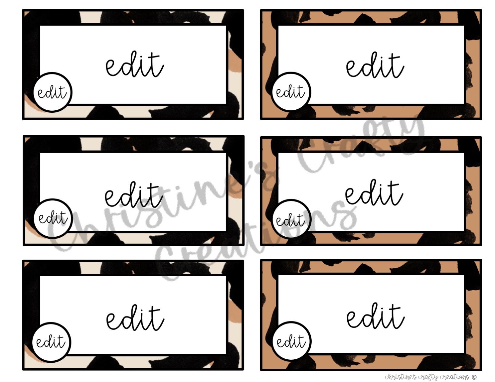Leopard Birthday Chart Labels L Editable - Etsy