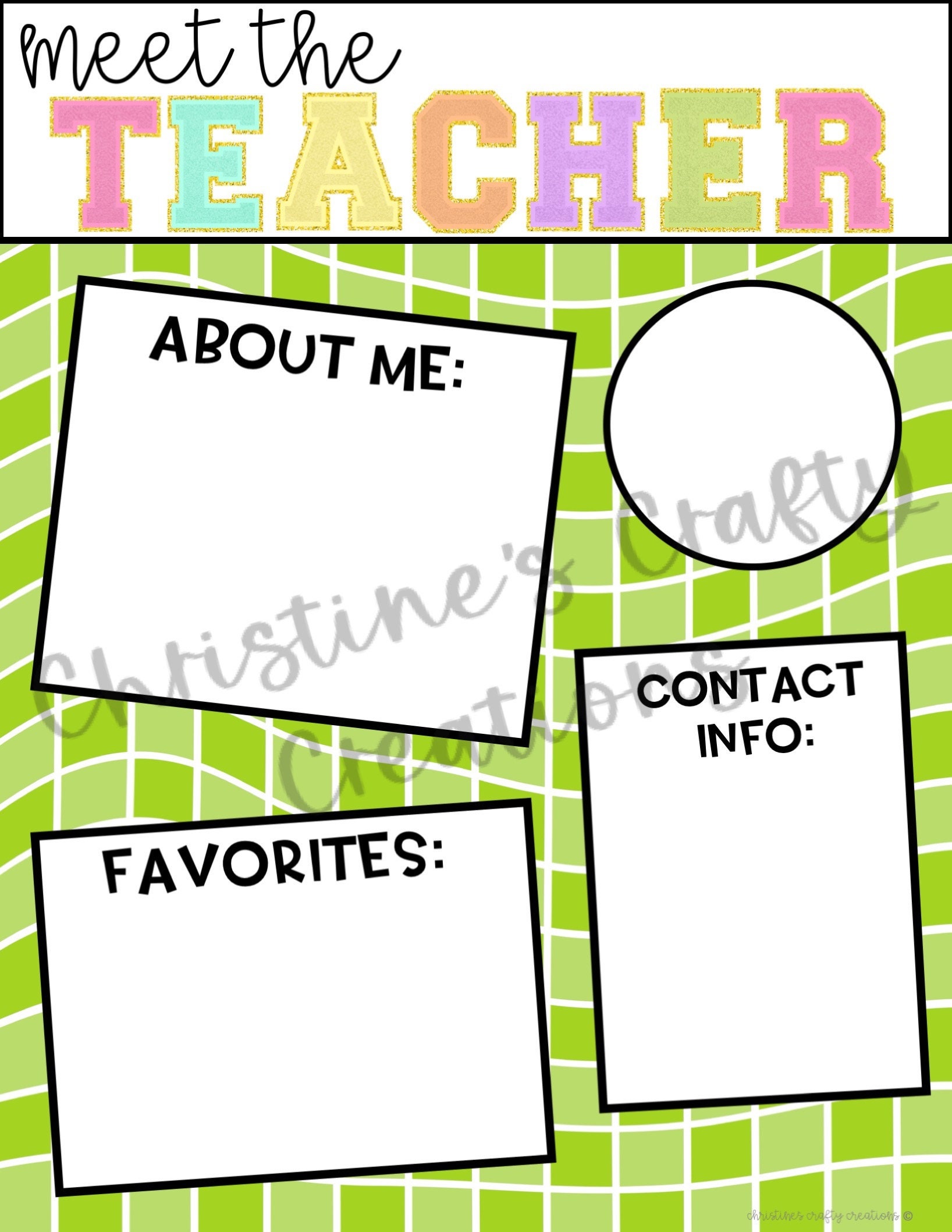 Groovy Leopard and Dalmatian Meet the Teacher Page L Editable - Etsy