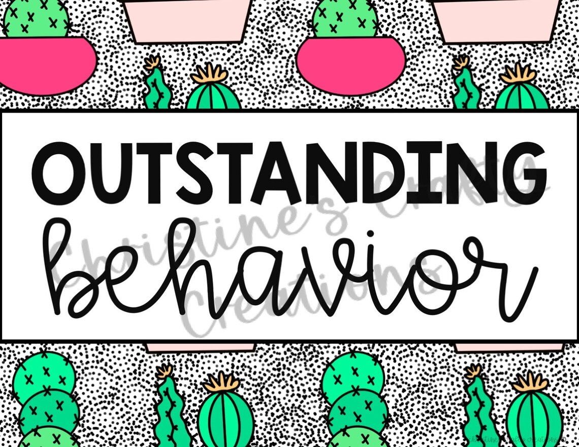 Cactus Behavior Chart L Editable Clip Chart - Etsy