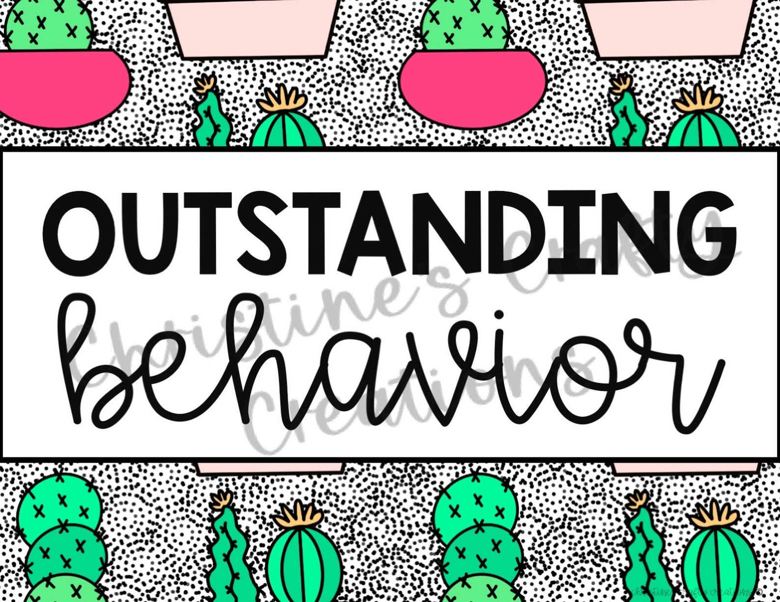 Cactus Behavior Chart L Editable Clip Chart - Etsy