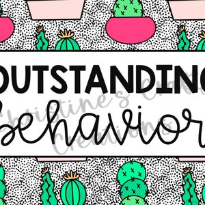 Cactus Behavior Chart L Editable Clip Chart - Etsy