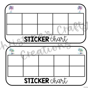 Preppy and Tropical Sticker Charts L Editable - Etsy