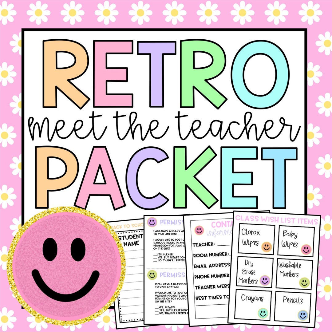 Retro Daisy Meet the Teacher Packet L Editable Materials - Etsy