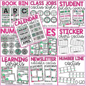 Cactus Classroom Decor Bundle - Etsy