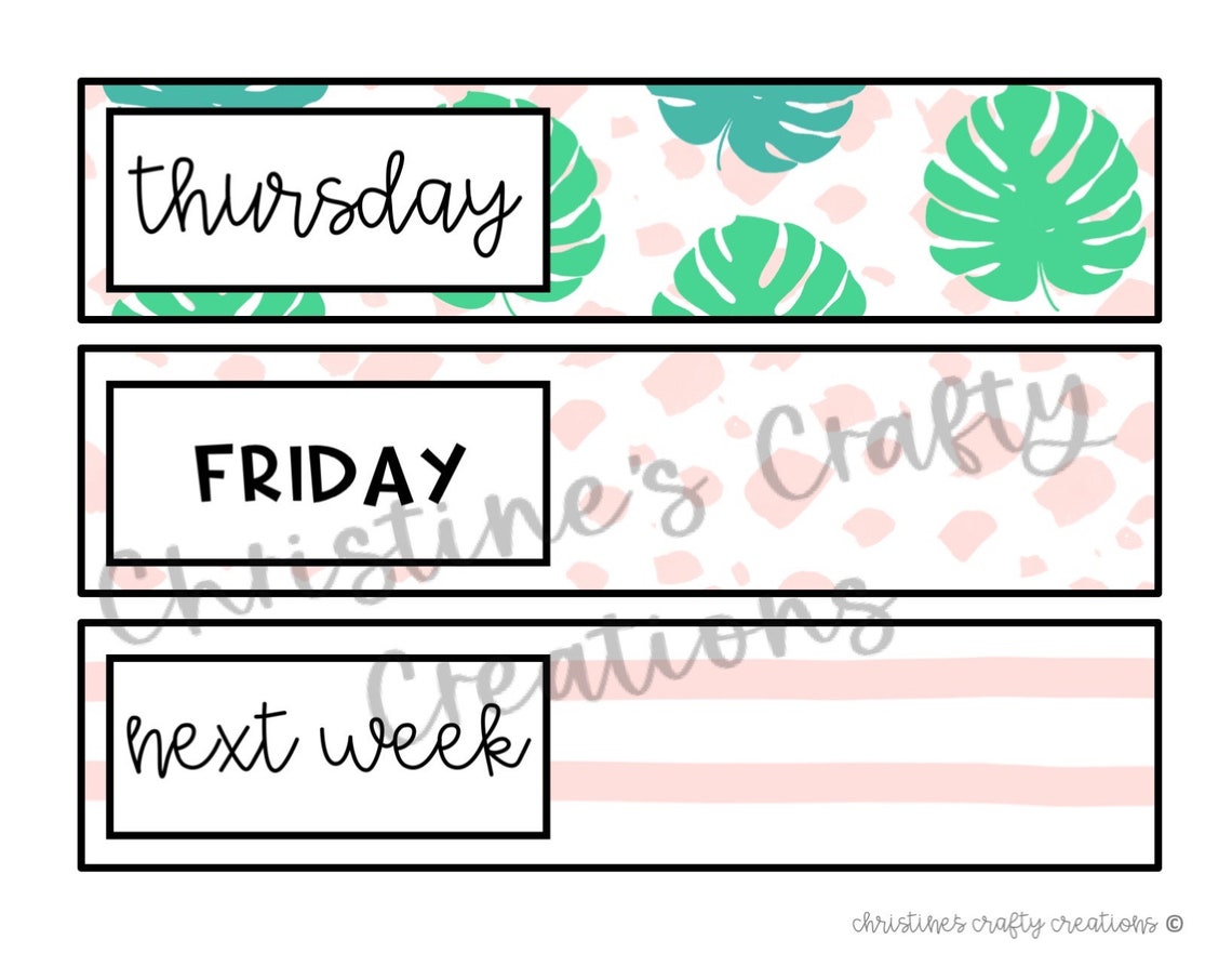 Tropical Leaves 10 Drawer Labels L Editable - Etsy