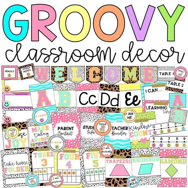 Groovy Leopard and Dalmatian Classroom Decor Bundle - Etsy