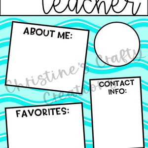 Groovy Leopard and Dalmatian Meet the Teacher Page L Editable - Etsy