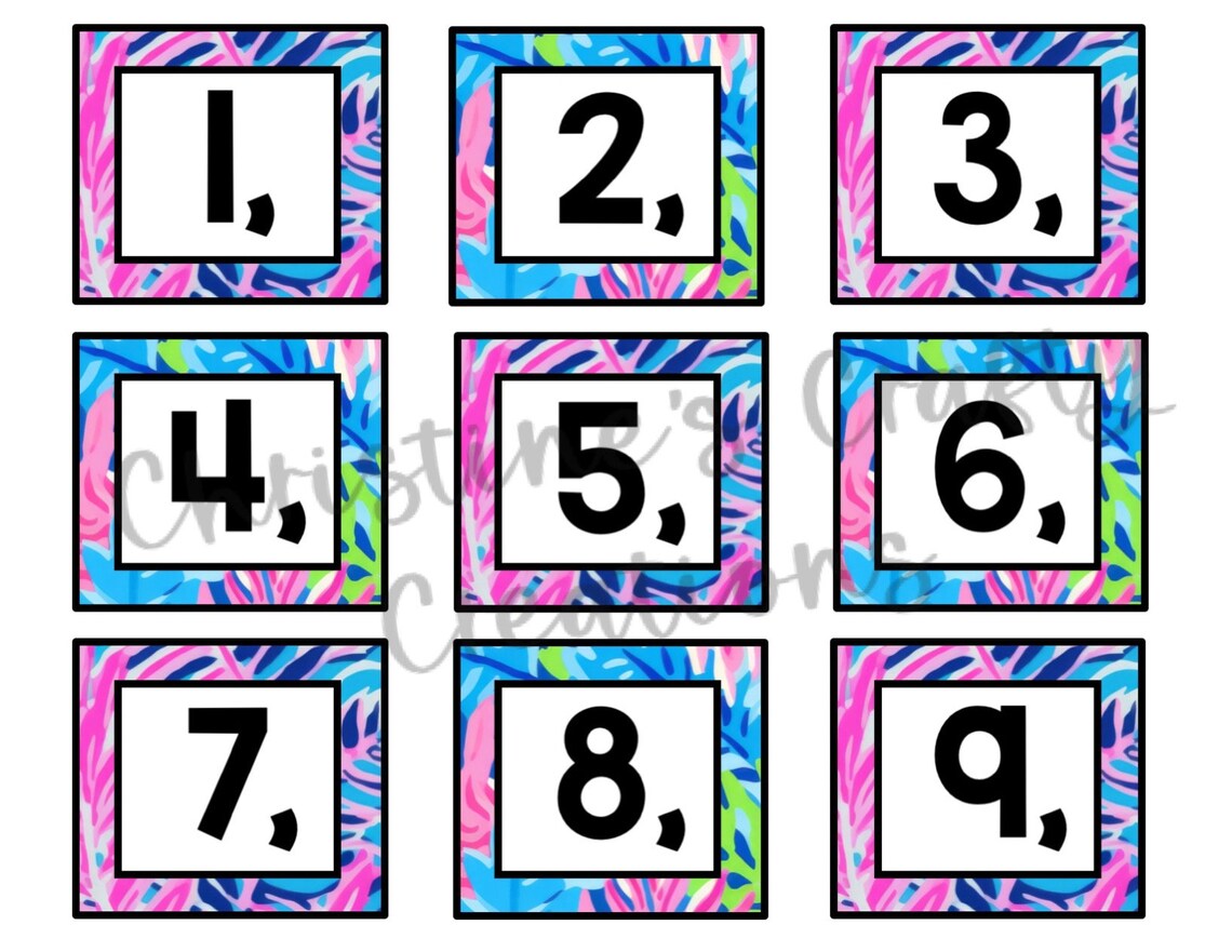 Preppy and Tropical Flip Calendar L Editable - Etsy