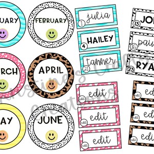 Groovy Leopard and Dalmatian Birthday Chart L Editable - Etsy