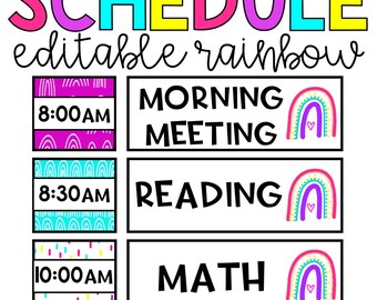 Bright Rainbow Boho Name Tags L Editable - Etsy